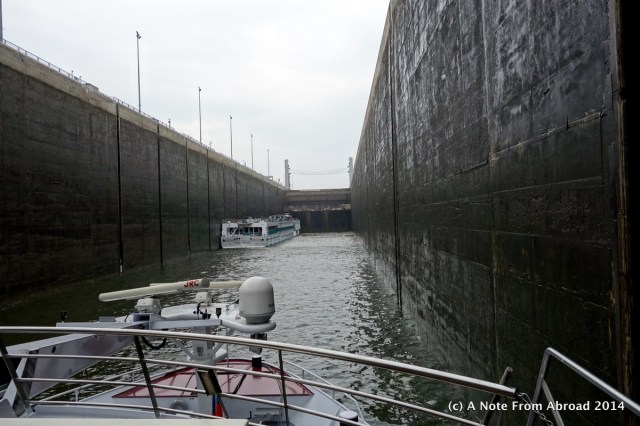 Going through a lock on a river boat | A Note From Abroad